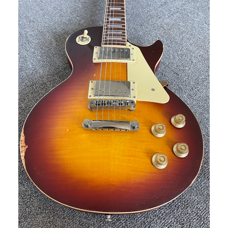 Electric Guitar Flame Maple Top One Piece Mahogany Body And Neck ...