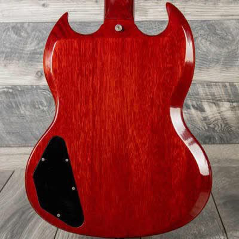 Electric guitar red see thur wood grian chrome hardware long tail 3 ...